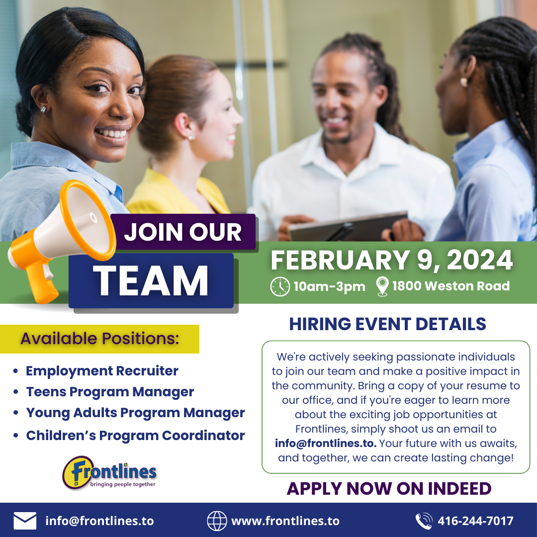 Frontlines Hiring Event | Frontlines Toronto